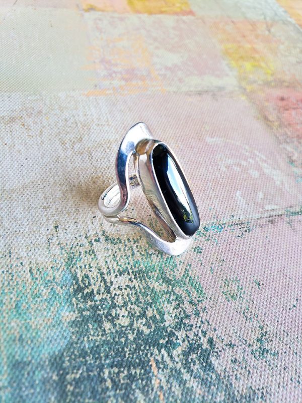 Vintage Black Onyx Sterling Silver Ring Signed DDD Dominique Dinoart ...